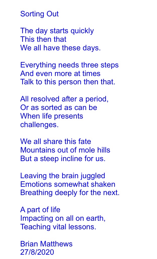 A poem about ‘those days’ – Brian’s Reflections